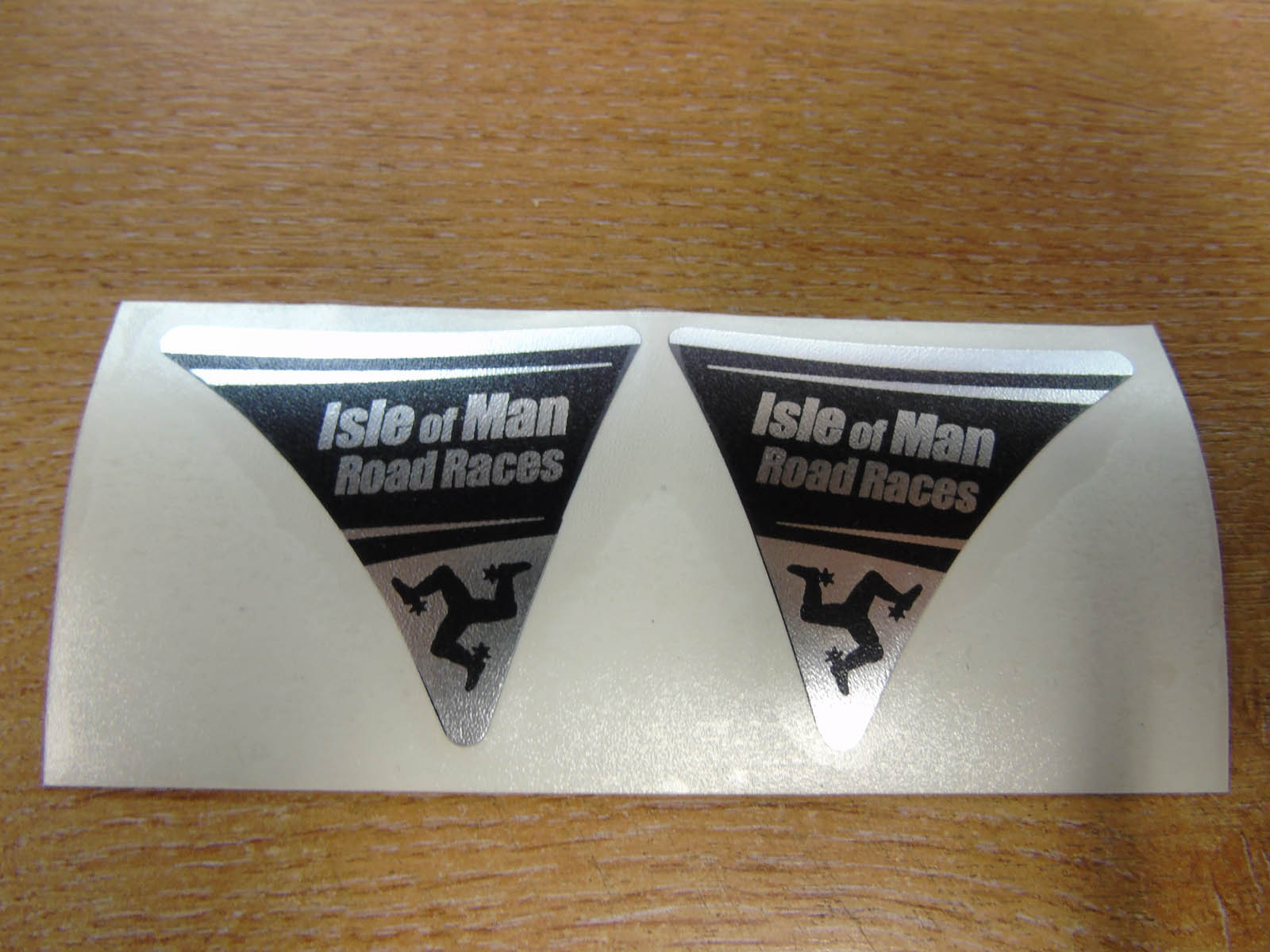 Isle of Man Road Races - TT Visor Corner Decal Sticker - BLACK & CHROME ...