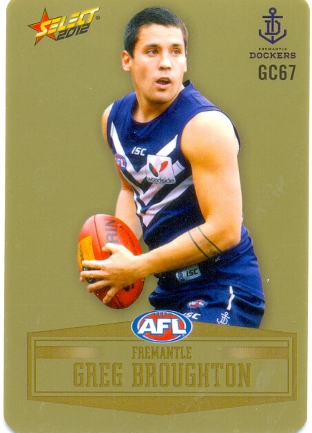 2012 AFL Select Champions Peel & Reveal GC67 Greg Broughton - Fremantle ...