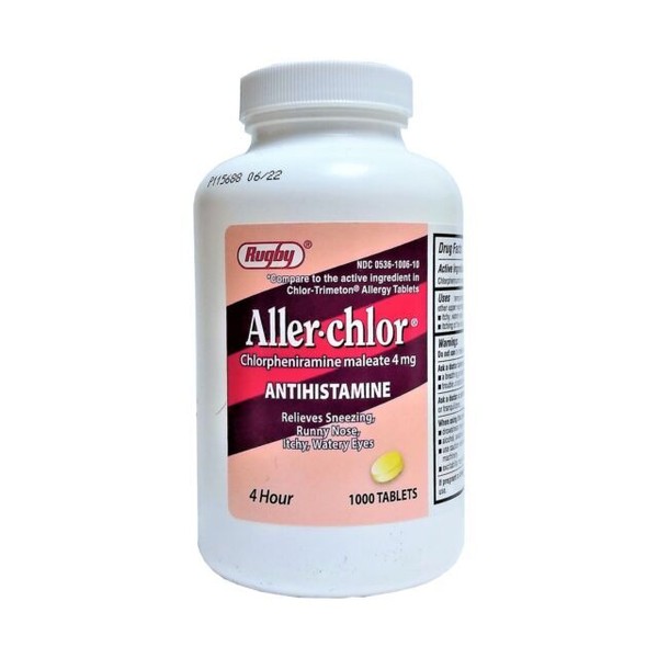 Rugby Laboratories "Aller-Chlor" 4mg Allergy Control Pills (!000 Count ...