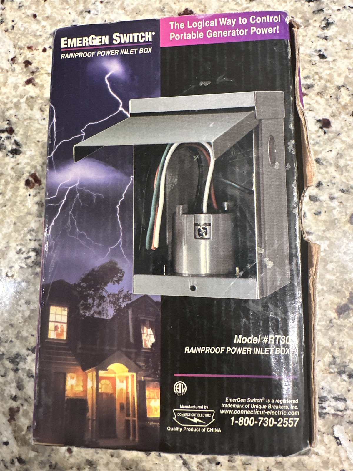 EMERGEN SWITCH Model RT30, 30 AMP RAINTIGHT POWER INLET BOX MAX 75000 ...