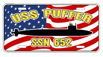 USS PUFFER SSN 652 License Plate U S Flag Car Truck RV U S Navy ...