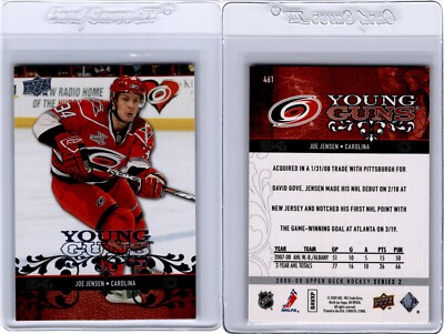 2008-09 Upper Deck Young Guns JOE JENSEN #461 Rookie RC Carolina ...