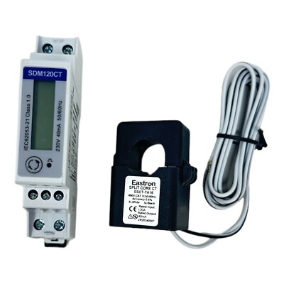 Single Phase Eastron Energy Meter SDM120CT 40mA with Current Clamp 40mA ...