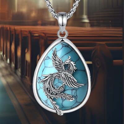 Turquoise Phoenix Necklace - 925 Sterling Silver | eBay