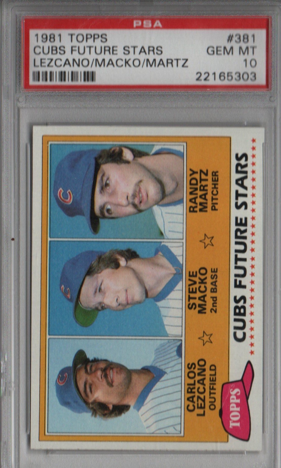 1981 Topps - Future Stars #381 Carlos Lezcano, Randy Martz, Steve Macko ...
