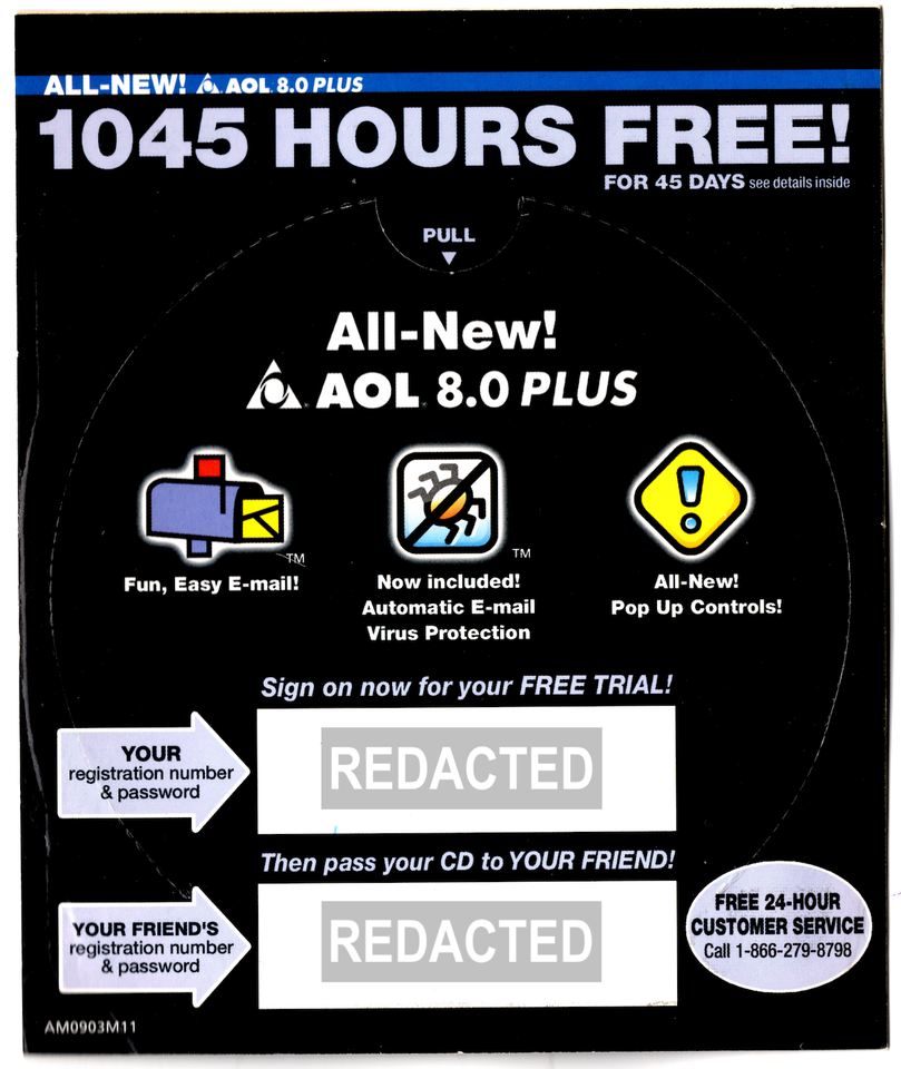 Vintage Rare 2003 AOL V8.0 America Online CD-ROM Disc New Factory ...