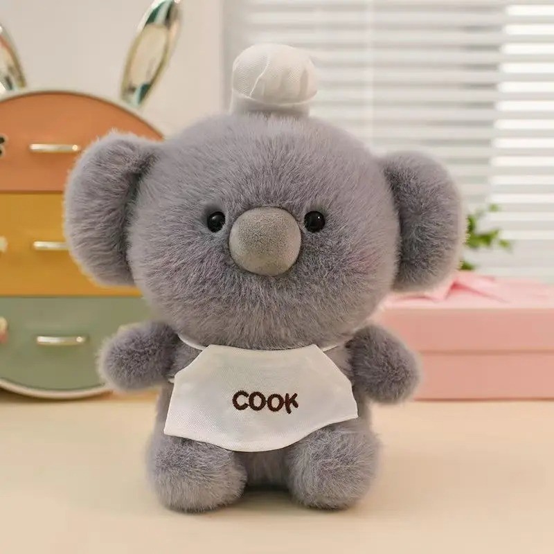 20cm Fluffy Chef Bear Plush Toy Stuffed Animal Cook Apron Kids Gift ...