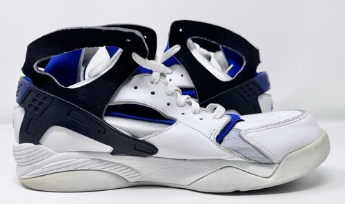 Vintage 2003 Nike Air Flight Huarache White Sport Royal Black 305439 ...