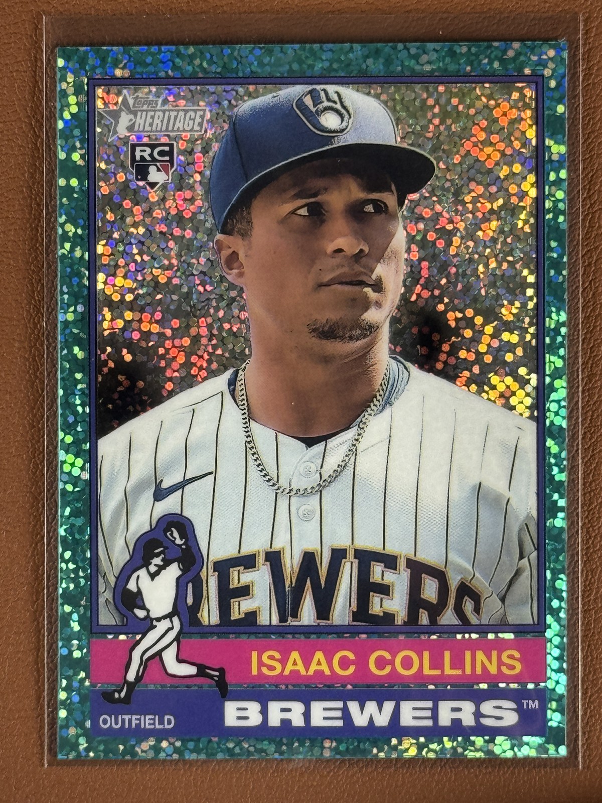 Isaac Collins 2025 Topps Heritage #78 Chrome - Aqua Sparkle Refractor ...
