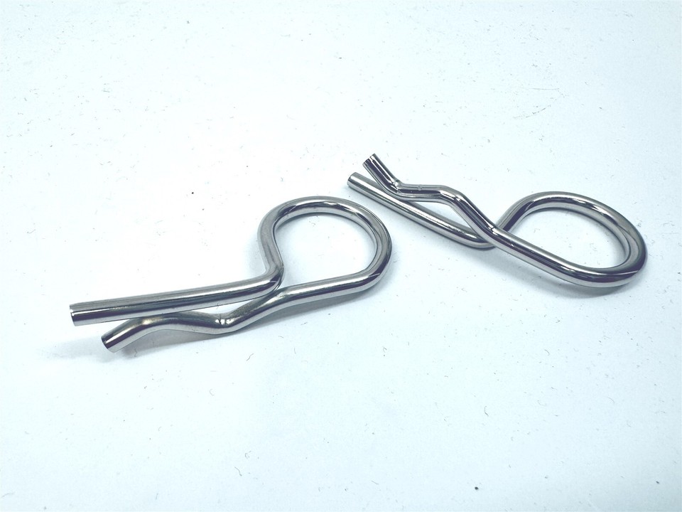 2x Replacement Hair Hood Pin Clips 3/16" Flip-over Chrome Race Hot ...
