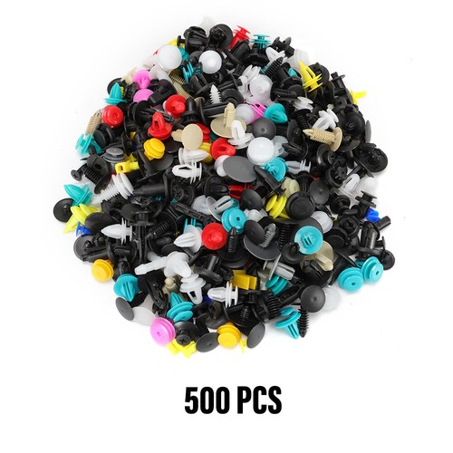 500 Clips Car Body Plastic Push Pin Rivet Trim Moulding Fastener ...