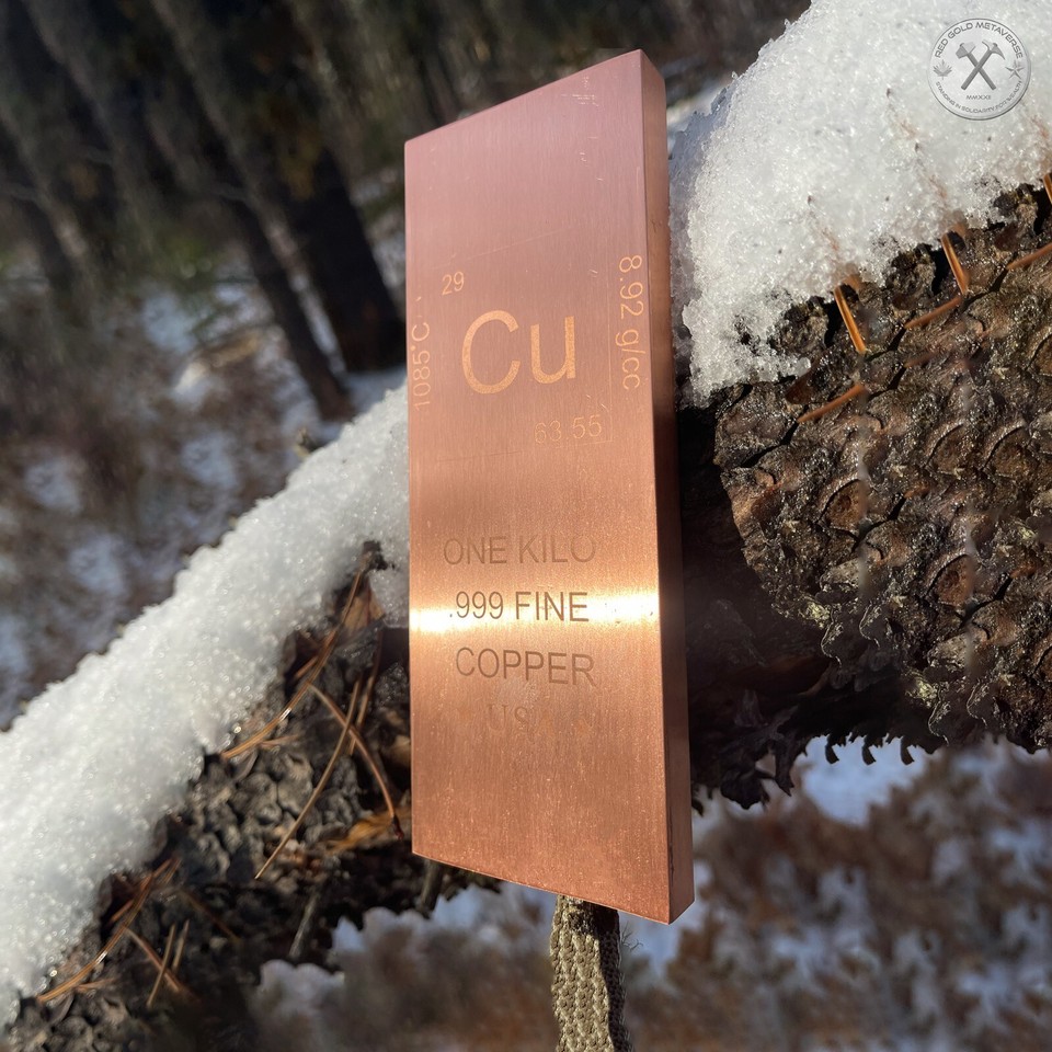 1 kg Fine Cu Bullion -Chemistry Element Design - 1000 gram Copper Bar ...