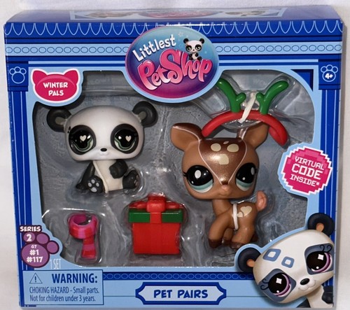 New Littlest Pet Shop LPS G7 Winter Pals Panda Bear #1 Deer #117 Pet ...