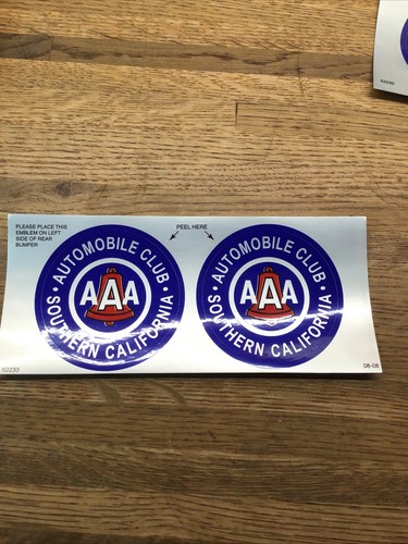 AAA Automobile Club Reflective Sticker With 2 3” Stickers Southern ...