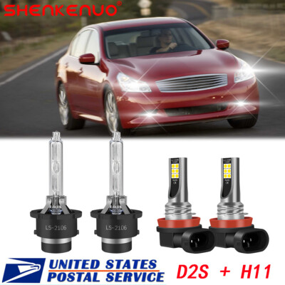 For Infiniti G37 2008-2013 6000K LED/HID Headlight High-Low Fog Light ...