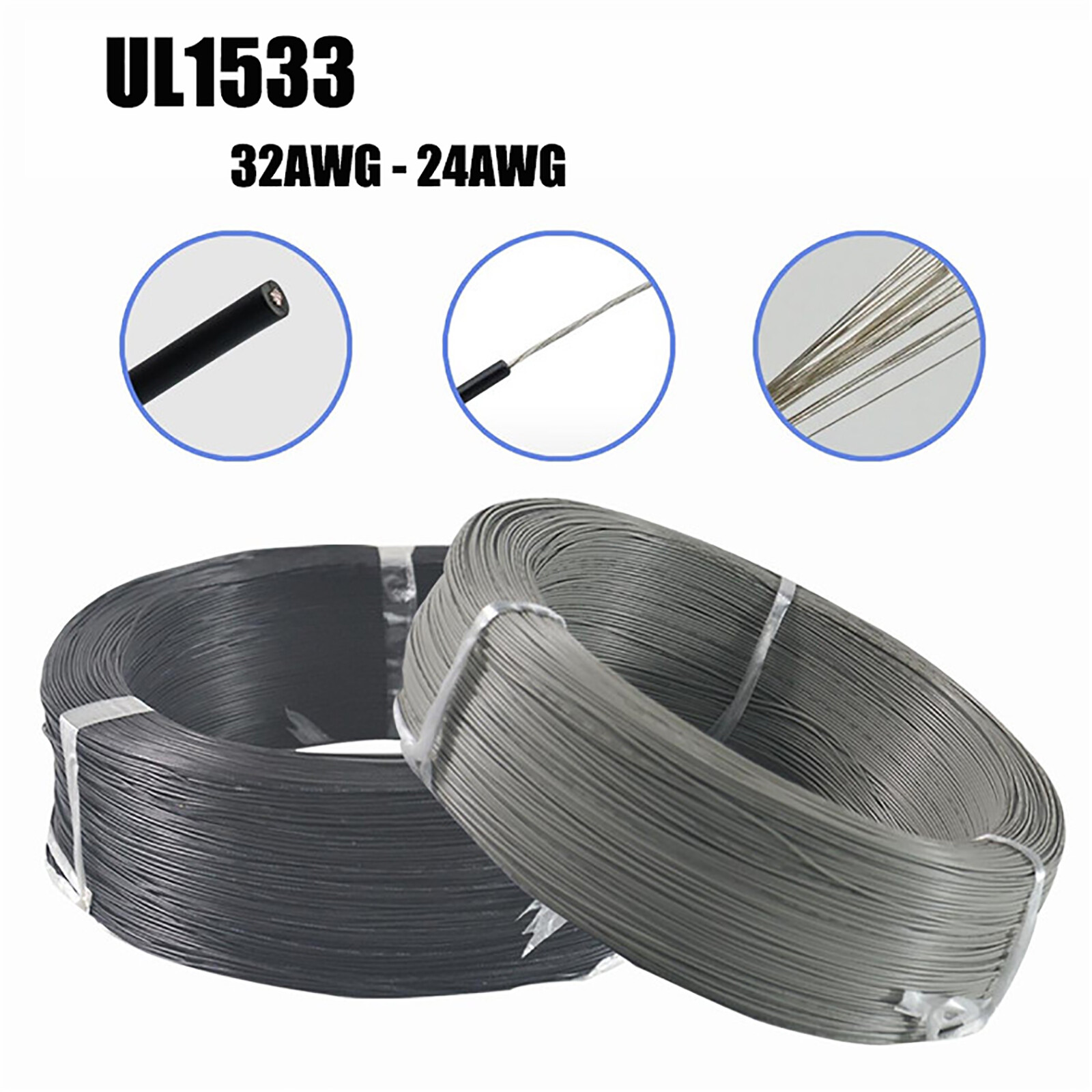 Single Core Shield Wire 28/26/24/22 - 14AWG Audio Cable UL1533 UL1185 ...