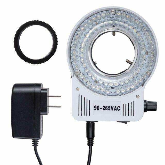 AmScope 80 LED Compact Ring Light with Built-in Dimmer for Stereo ...