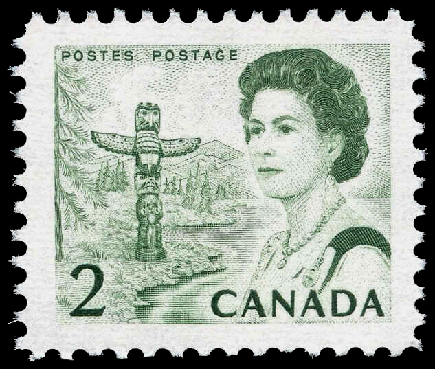 Canada #455iii Queen Elizabeth II & Pacific Totem (1967) 2¢ MNH LF ...