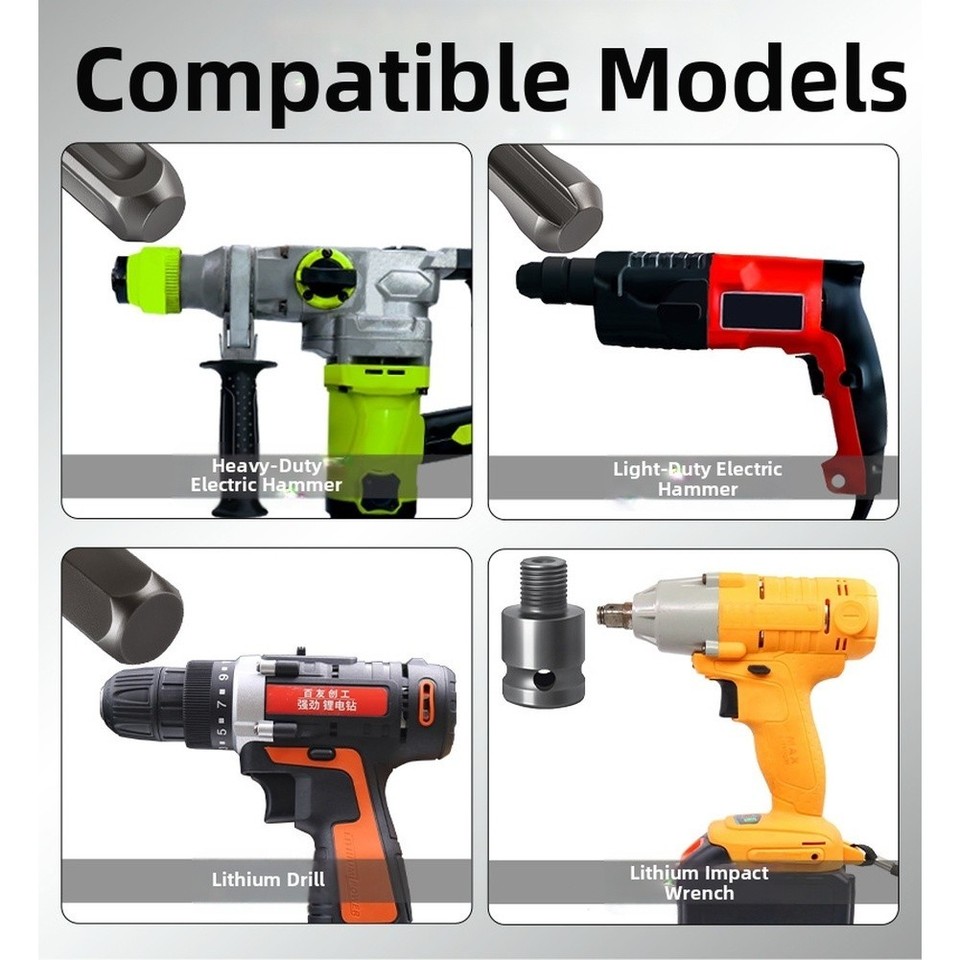 20mm Drill Adapter with Hex Round Square Shank for Electric Hammer Use ...