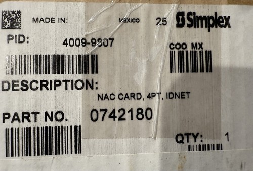 4009-9807 Simplex - NAC Option Card, 4 Point, IDNET | eBay