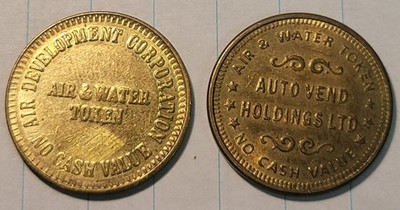 2 DIFFERENT AIR & WATER TOKEN TOKENS L1216 | eBay