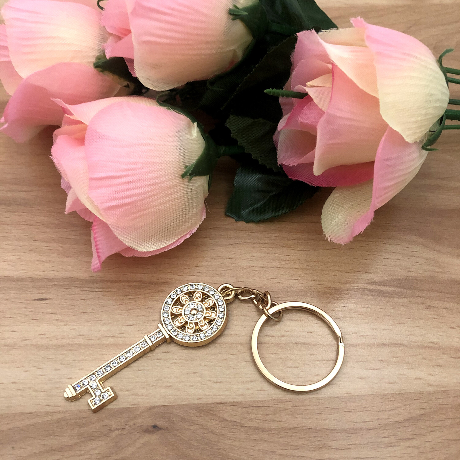 12 Pcs Metal Vintage Key Rhinestones Wedding Party Favors Keychain ...