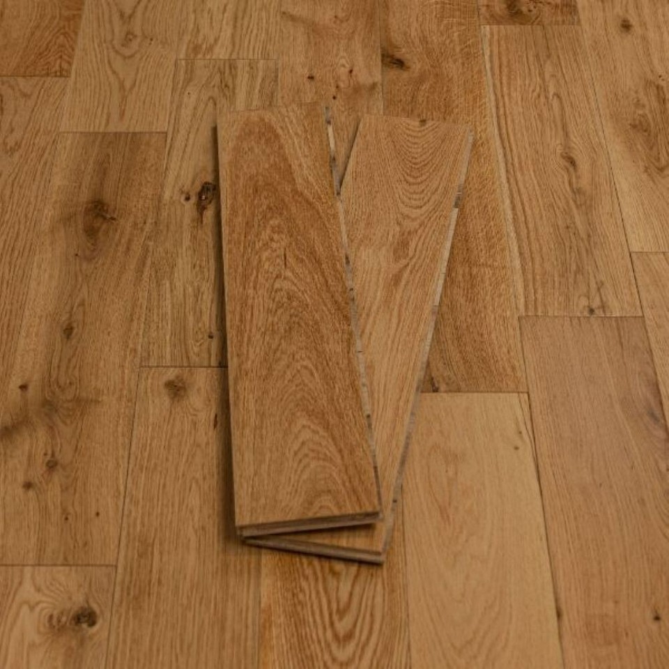 £30 SPECIAL OFFER Engineered Smooth Oak Wood Floor 14 x 125 x RL (mm ...