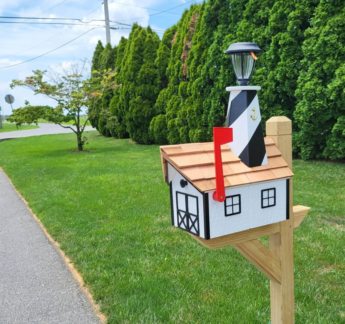 Solar Lighthouse Mailbox
