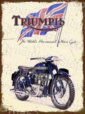 Triumph Pre-Eminent Motorcycle Rustic Tin Metal Sign Australian made ...