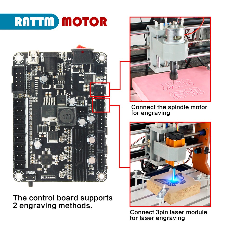 US丨 Upgraded CNC 3018-PRO-MAX DIY Mini CNC Router Kit Wood Milling ...