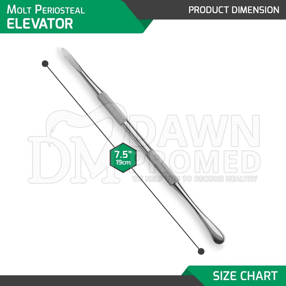 5 Pcs Molt Periosteal Elevator # 9 Double Ended Allen Dental Inst ...