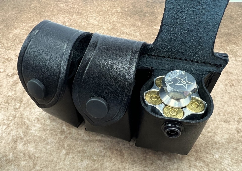 Brown or Black Leather Triple Speedloader Pouch for Belts - CHOOSE | eBay