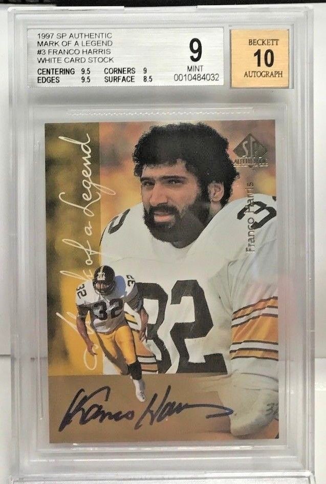 Franco Harris 1997 SP Authentic Mark of a Legend Autograph Auto 10 BGS ...