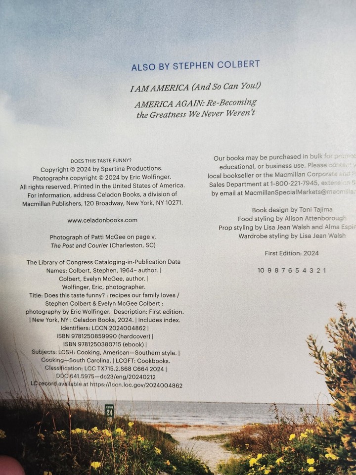 Stephen Colbert & Evie McGee Colbert SIGNED Book Does This Taste Funny ...