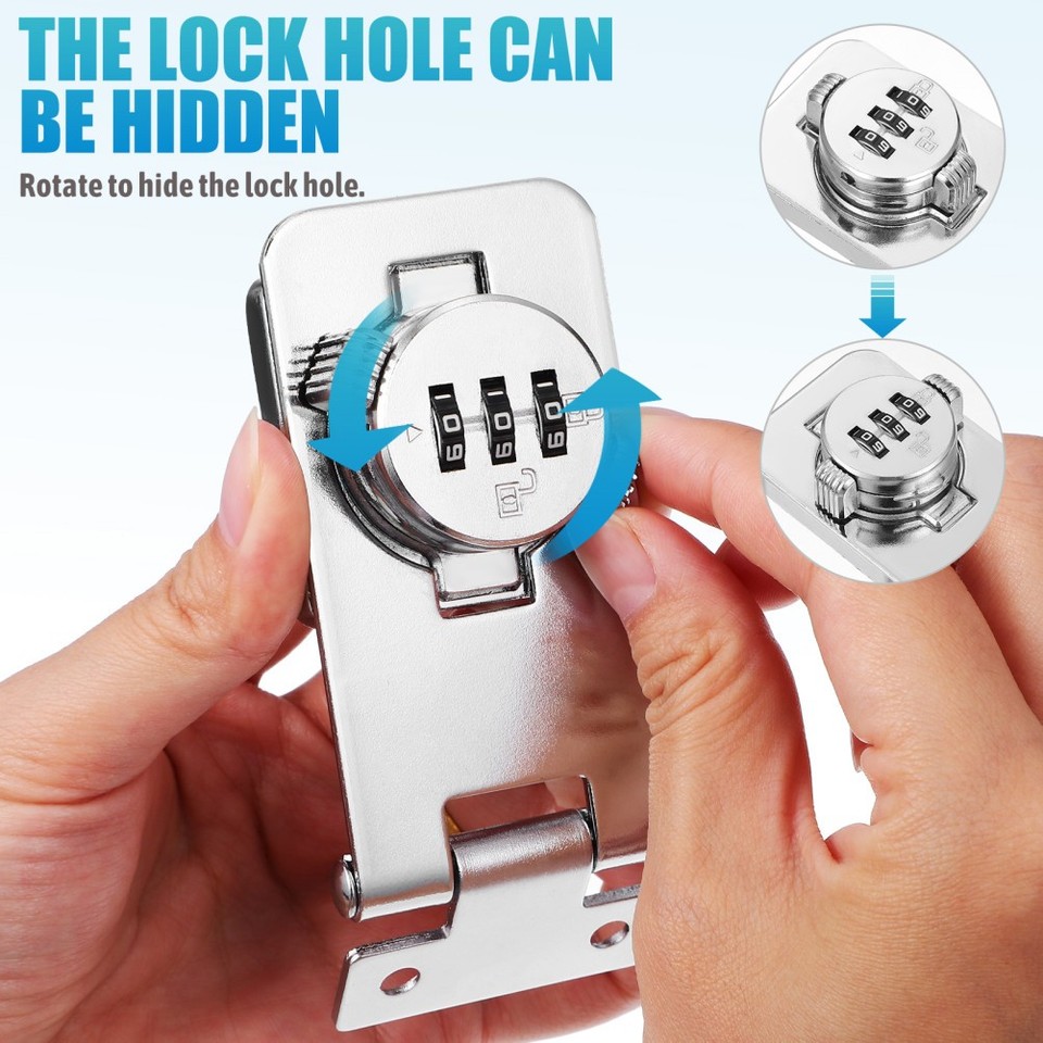 1 Set Cabinet Lock Keyless Combination Double Doors Password Lock ...