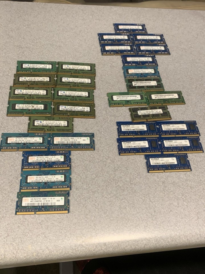 Bulk Lot Of 70 Ram Memory Sticks Untested 512mb, 1GB, 2GB | eBay