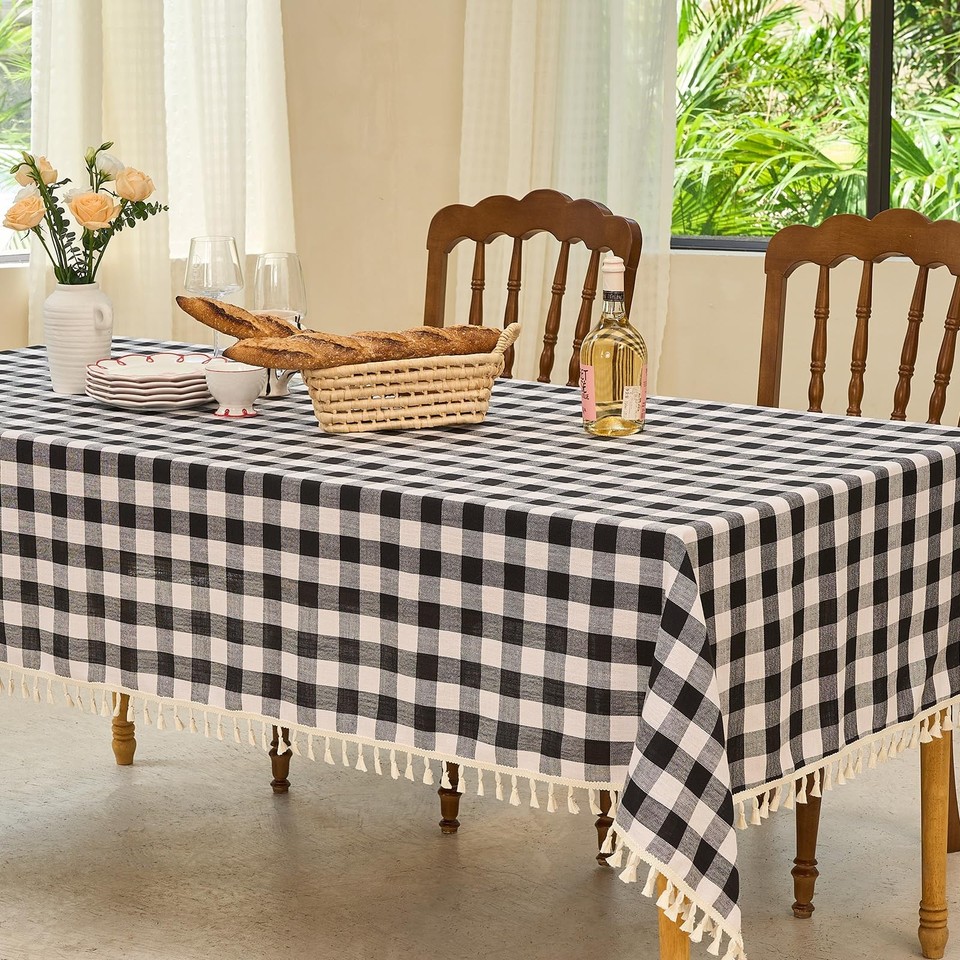 Table Cloth Rectangle Table-Rustic Gingham Tablecloth Buffalo Plaid ...
