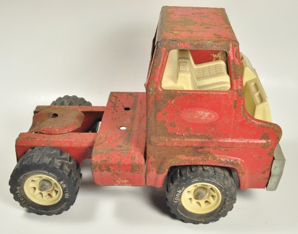 VINTAGE TONKA TRUCK TRACTOR RED METAL TOY FOR RESTORATION OR PARTS | eBay