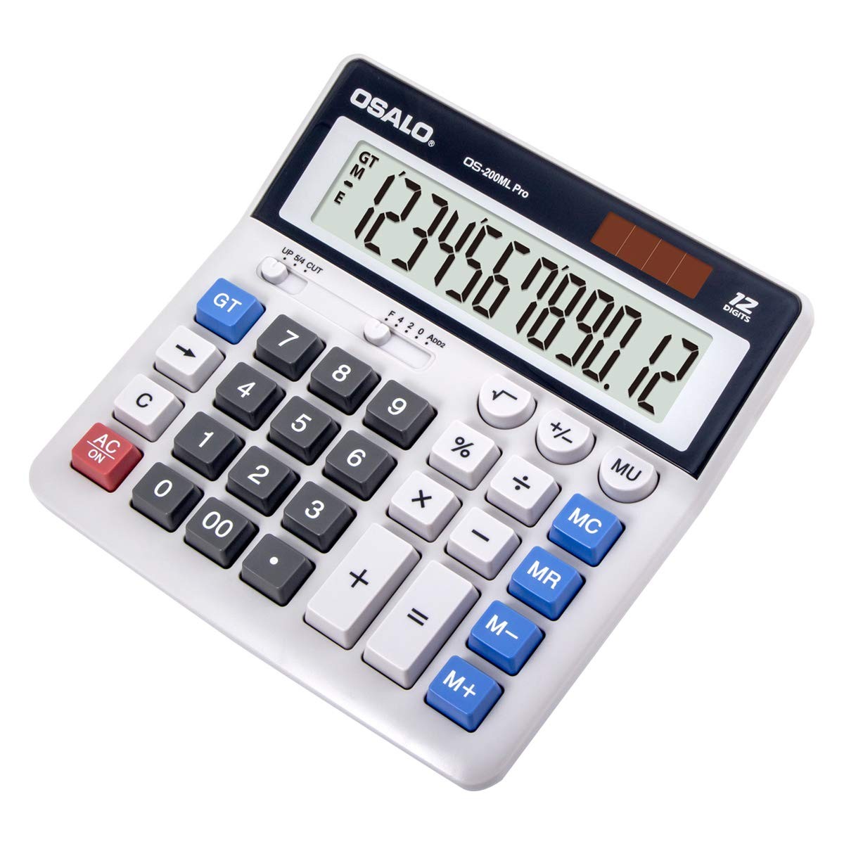 Stylish Solar-Powered Desktop Calculator with a 12-Digit Large LCD ...