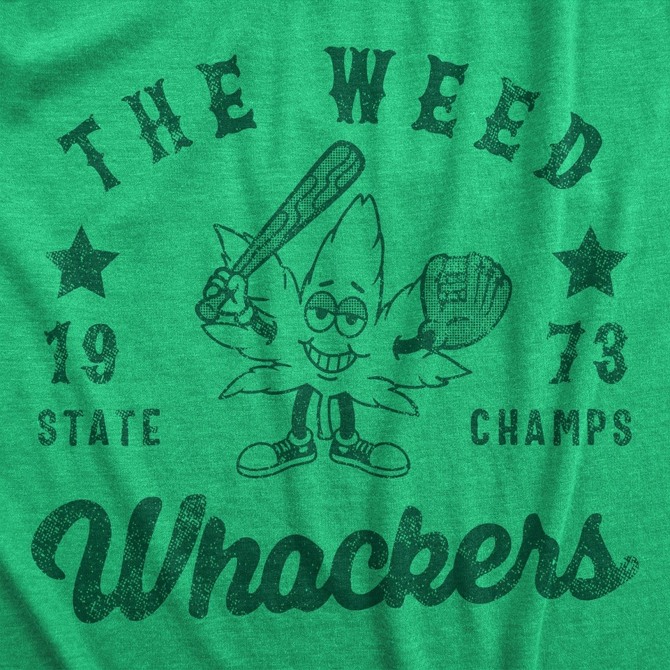 Mens The Weed Whackers State Champs T Shirt Funny 420 Weed Baseball ...