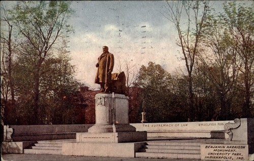 Indiana Indianapolis University Park Benjamin Harrison Monument ...