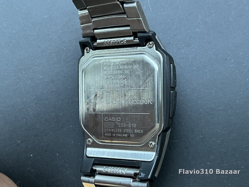 1992 CASIO EDB-610 (2550) e-Data Bank Data Memory 350 36mm watch - New Battery | eBay