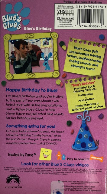 Blues Clues - Blues Birthday (VHS, 1998) for sale online | eBay