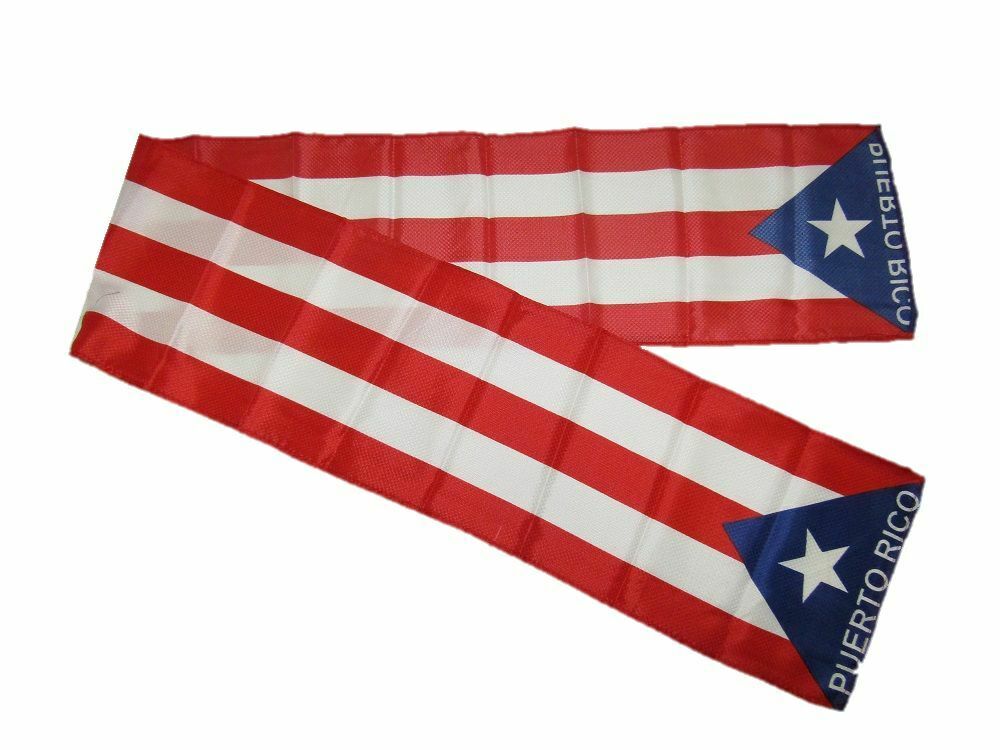 Puerto Rico Rican Printed Knitted Style Scarf 6.5"x60.5" | eBay