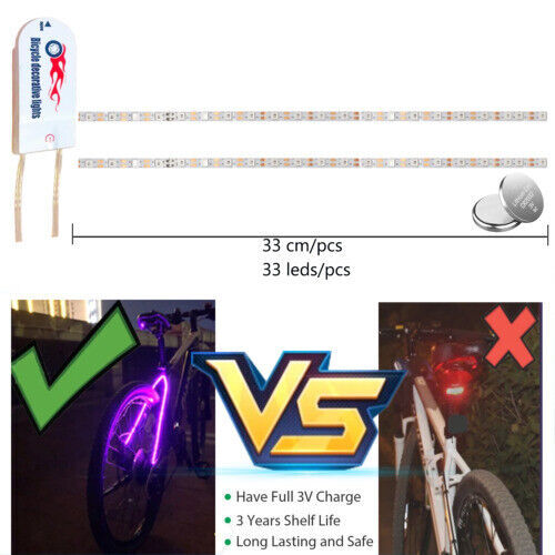 Bike Lights Bicycle LED Wheel Lamp w/ BATTERIES Visible for String ...
