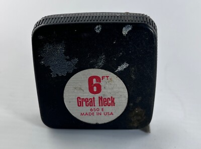 Vintage USA 6 Foot Great Neck Tape Measure 650 E Black size 2”x2” | eBay