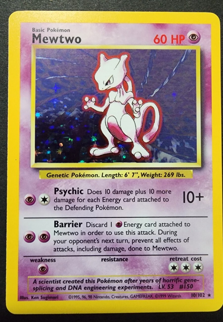 Pokémon TCG Mewtwo Base Set 10/102 Holo Unlimited Holo Rare | eBay