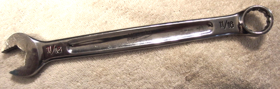 11/16" MIlwaukee 12 Point Max Bite Chrome Combination Wrench 45-96-9422 ...