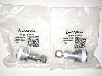 LOT 2 SWAGELOK SS-QC4-B-400K6 QUICK CONNECT BODY 1/4 INCH TUBE FITTING ...