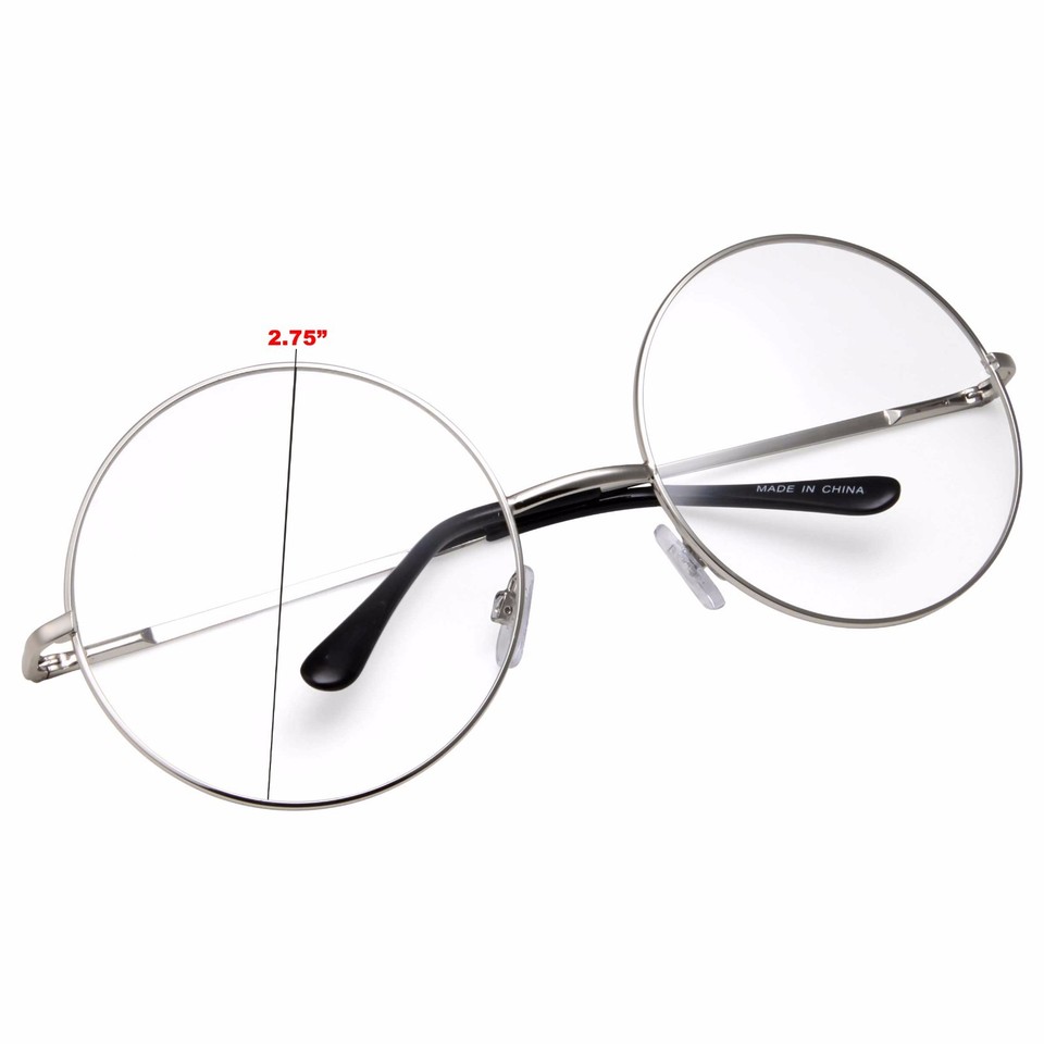 EXTREME OVERSIZED Large XXL Round Metal Eye Glasses Big Frame Circle ...